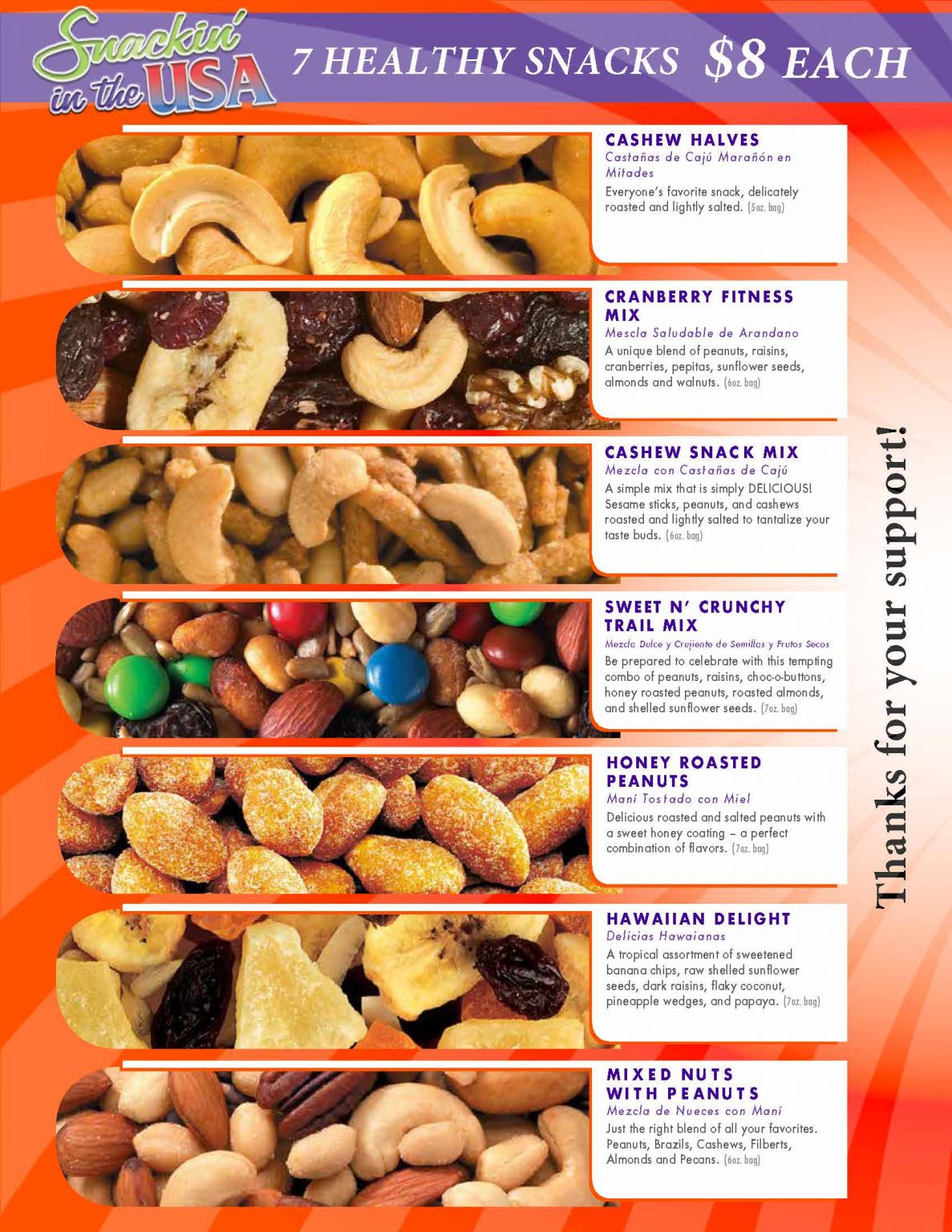 7 Healthy Snacks Fundraiser for $8